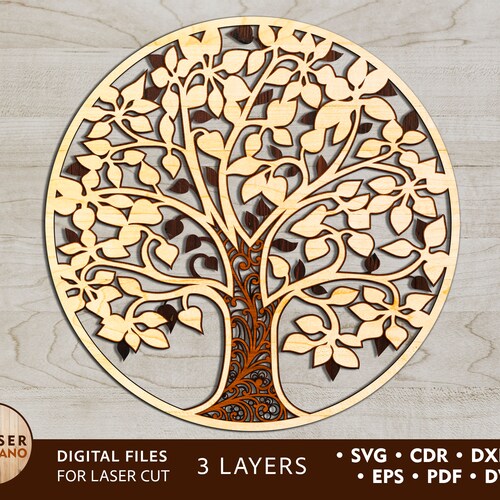 Laser Cut Files TREE Laser Cut Vector Dxf Cdr Svg Cnc - Etsy Canada