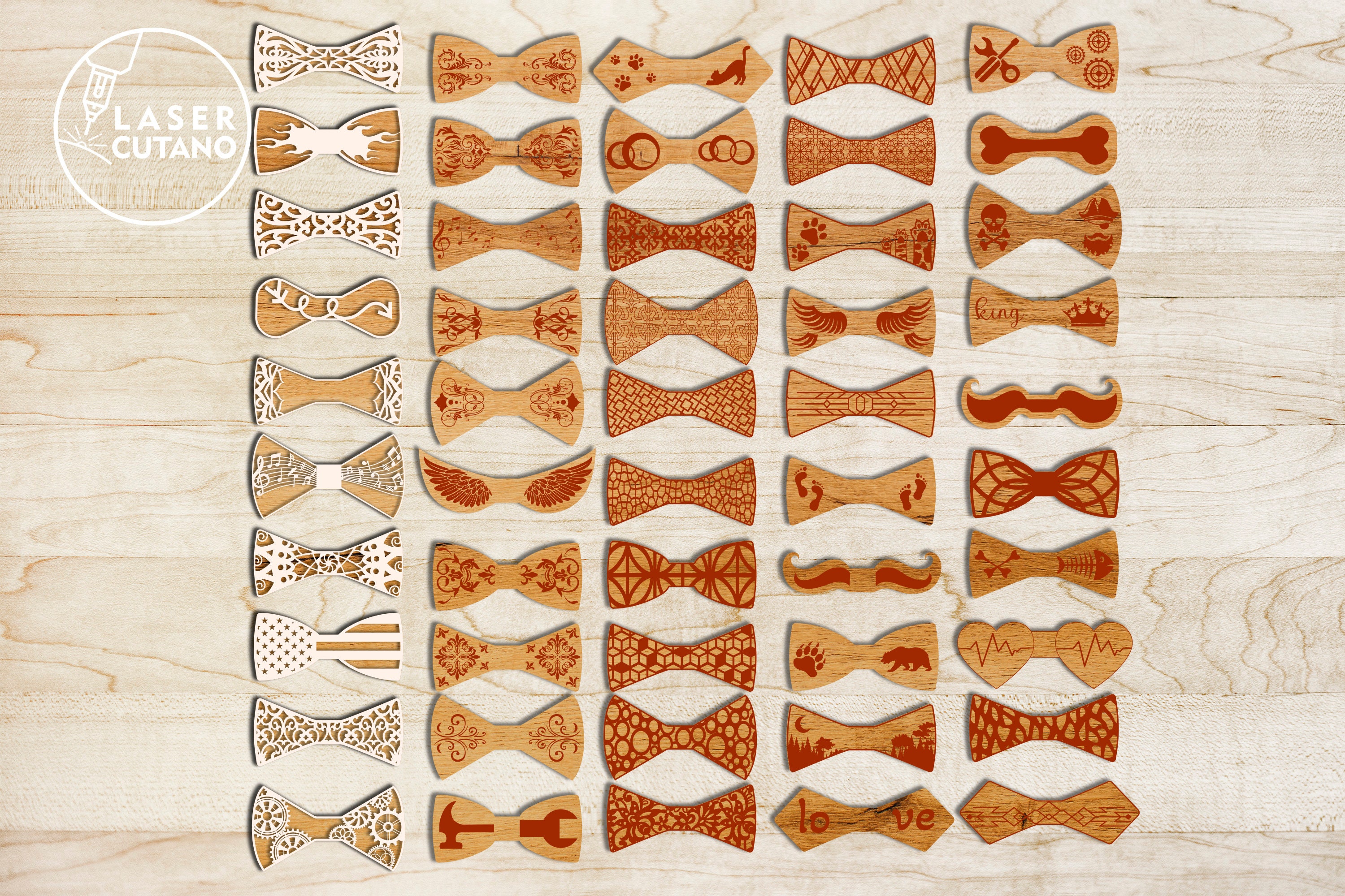 50 BOW TIES Patterns Laser Cut File Dxf Svg Laser Cutting Bow - Etsy Canada