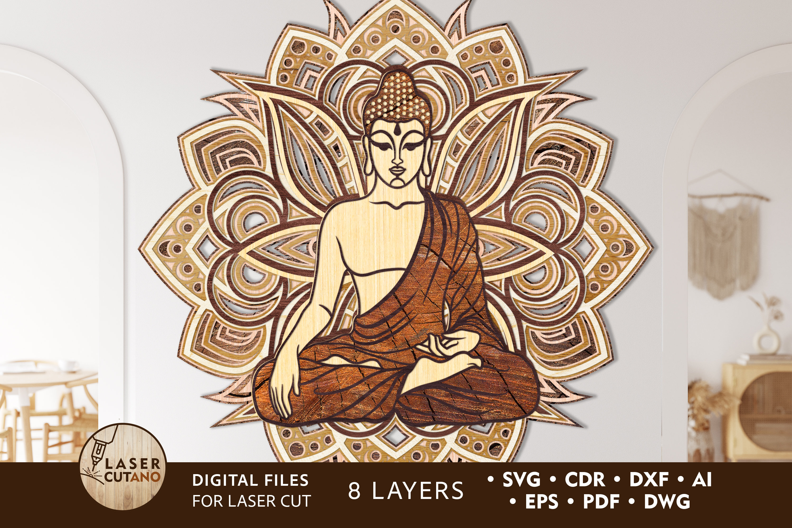 BUDDHA MANDALA Svg Laser Cut File and Files Cnc Laser Cricut - Etsy India