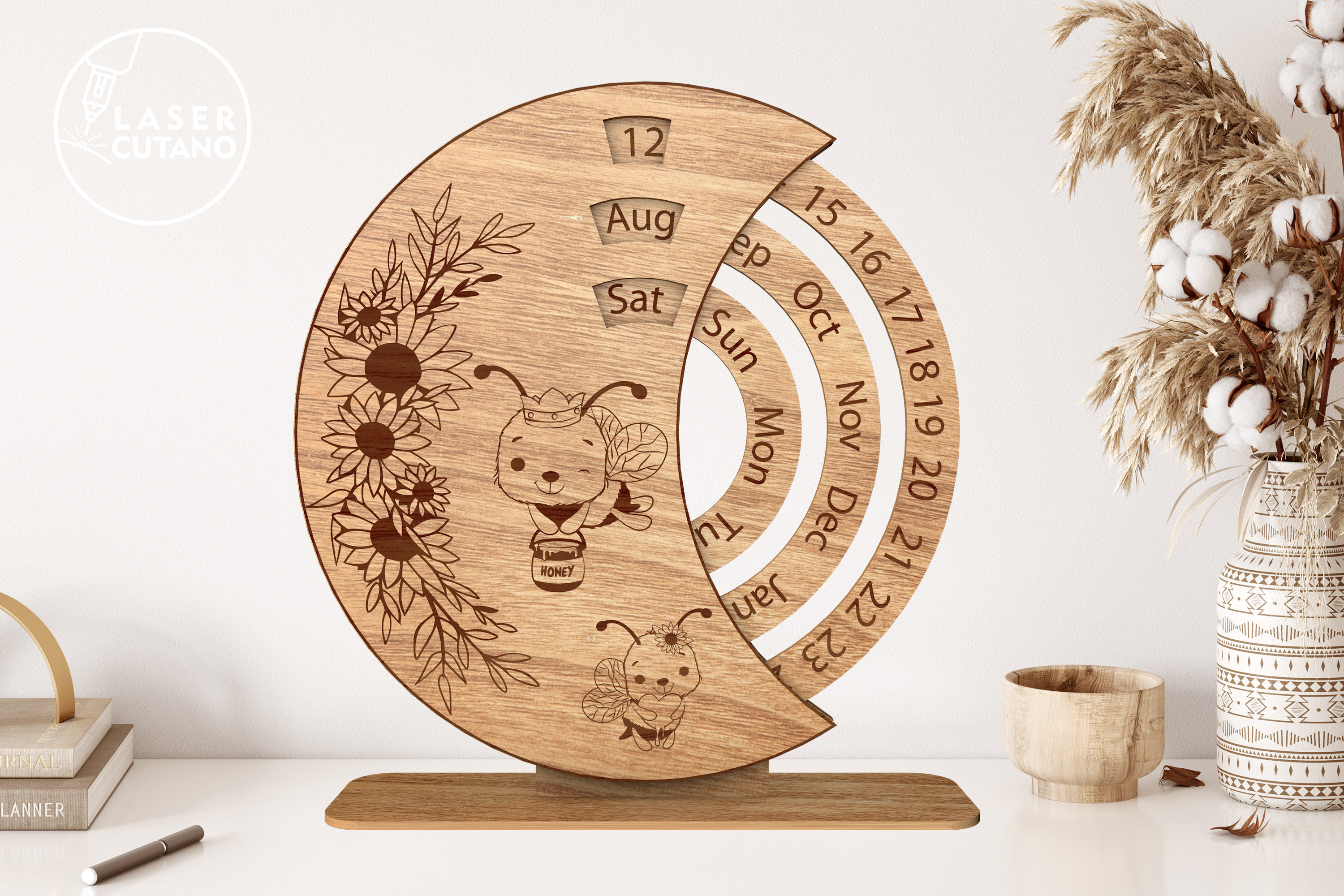 CALENDAR Laser Cut Files Perpetual Calendar Vector Cnc Cut | Etsy Australia