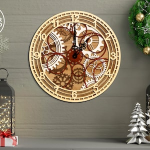 WATCH Laser Cut File Wood Cutting File and Laser Cut Wall Clock Vector ...