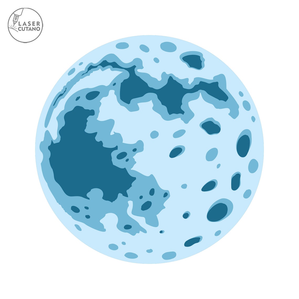 Layered Svg Moon Laser Cut File Multilayer and Moon Dxf File, 3D Laser ...