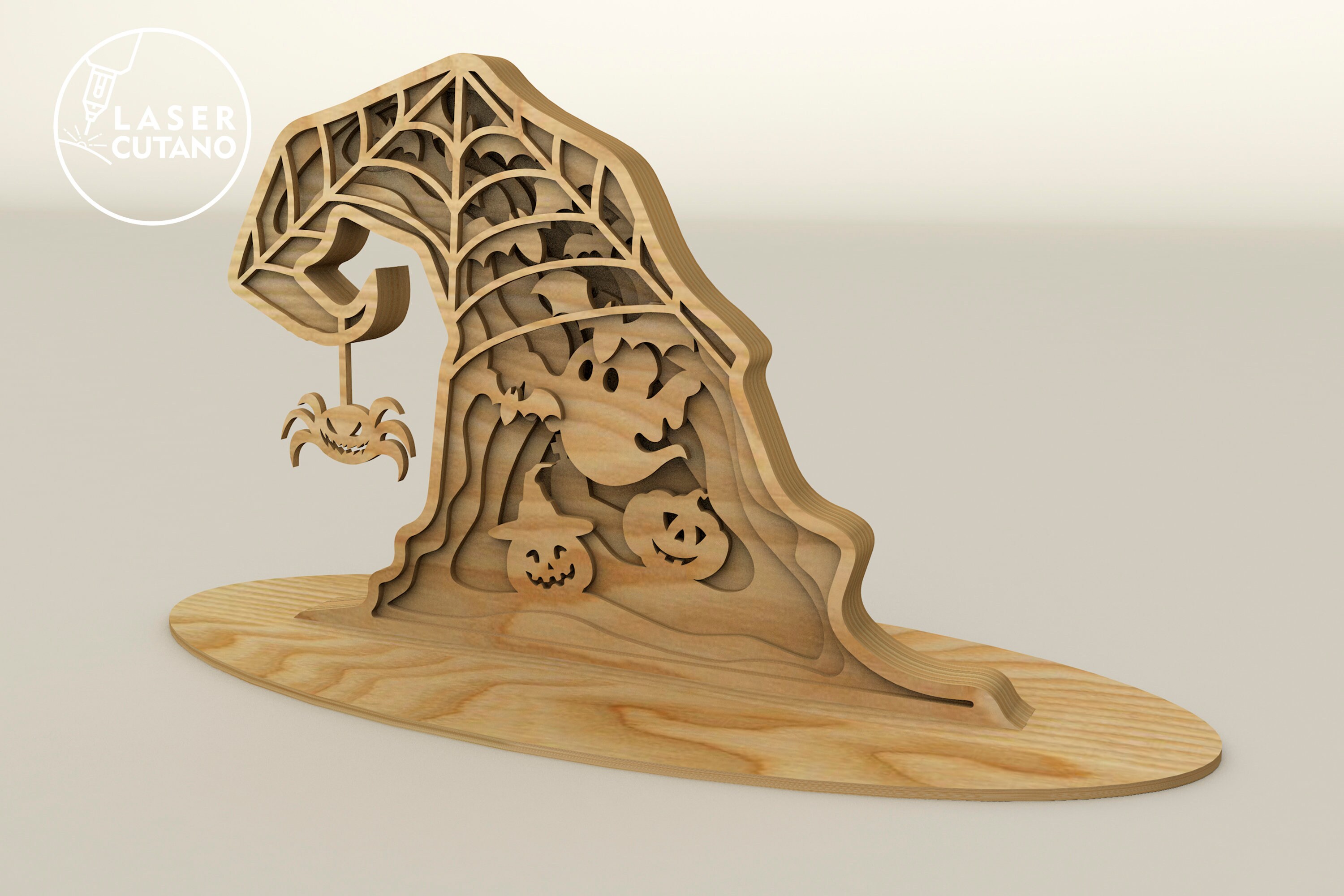 Laser Svg Halloween Laser Cut Files Hat Halloween Glowforge Svg Dxf ...