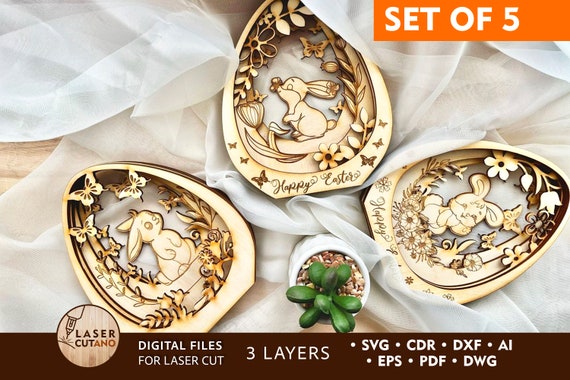 Laser Cut Files EASTER Laser File Svg Layered and 3d Svg File - Etsy