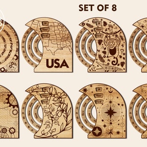 Laser Cut CALENDAR Perpetual File Vector Dxf and Calendar Template Cnc ...