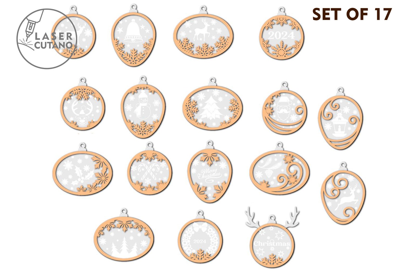 Laser Cut Files Christmas Ornaments Dxf Laser Engraving File and ...