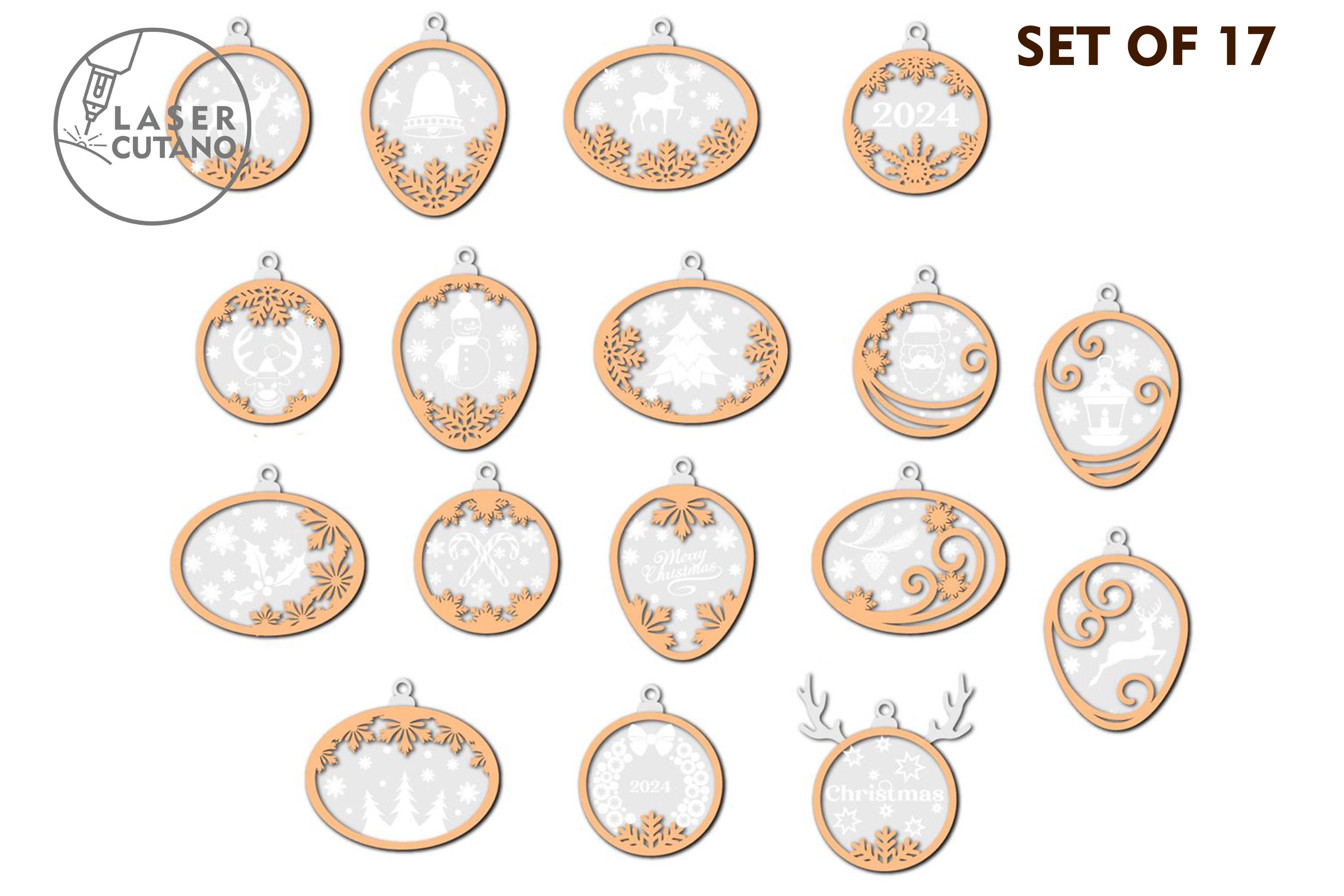 Laser Cut Files Christmas Ornaments Dxf Laser Engraving File and ...