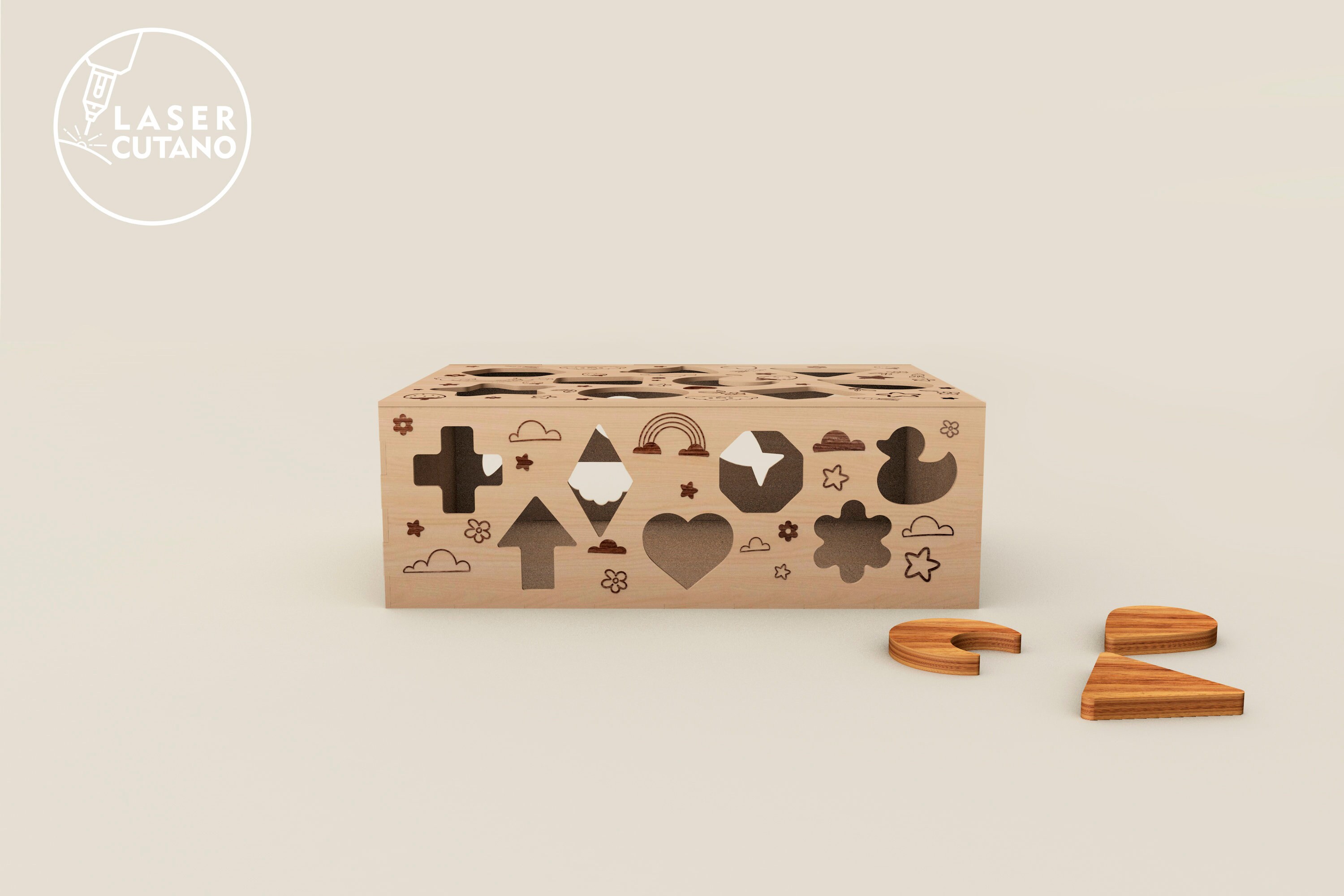 Shape Sorter Puzzle Laser Cut File Wood Cnc Files and Sorter - Etsy