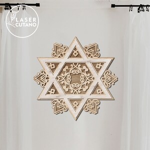 Star of David Laser File Svg Glowforge Hanukkah Svg File and Hanukkah ...