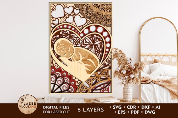 BABY Laser Cut File Template Layered Svg Laser Cut Files Wall - Etsy