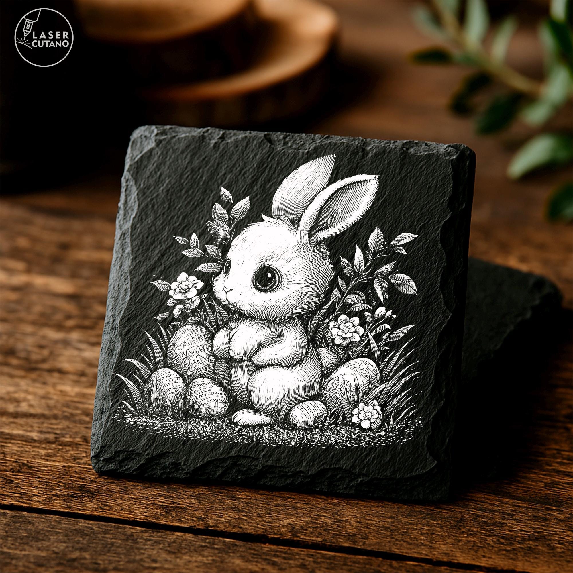 Easter Rabbit Designs for Slate Coasters, Easter Png Files for ...