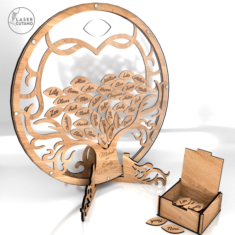 Wedding Guest Wish Tree Laser Cut Files - Wedding Sign Glowforge | #681 ...