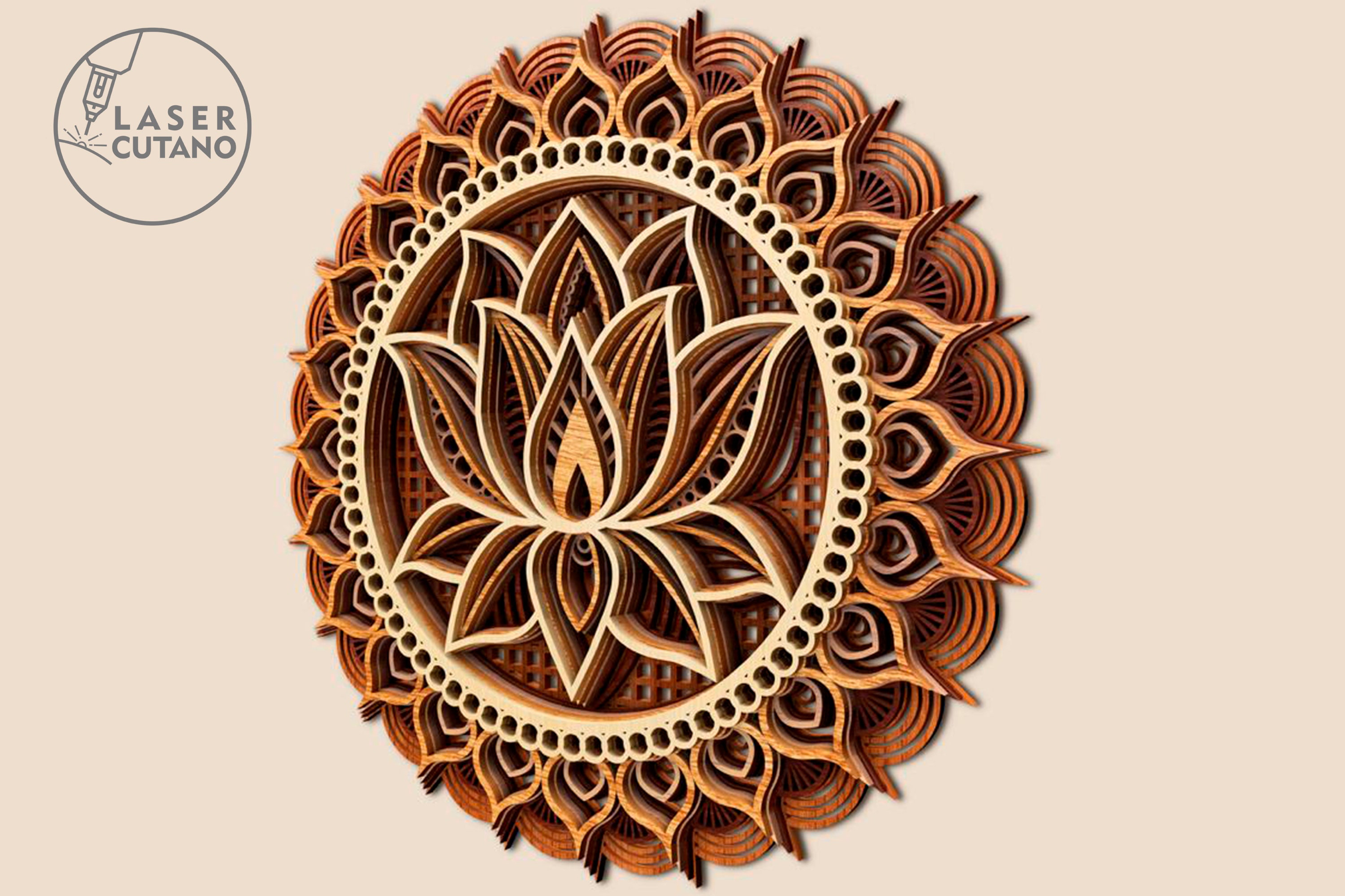 Multilayer Laser Cut DXF MANDALA LOTUS Mandala Svg Files - Etsy