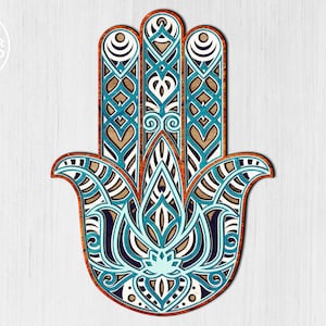 Laser Cut File HAMSA Svg File for Cricut and Hamsa Hand Svg, 3d Svg ...