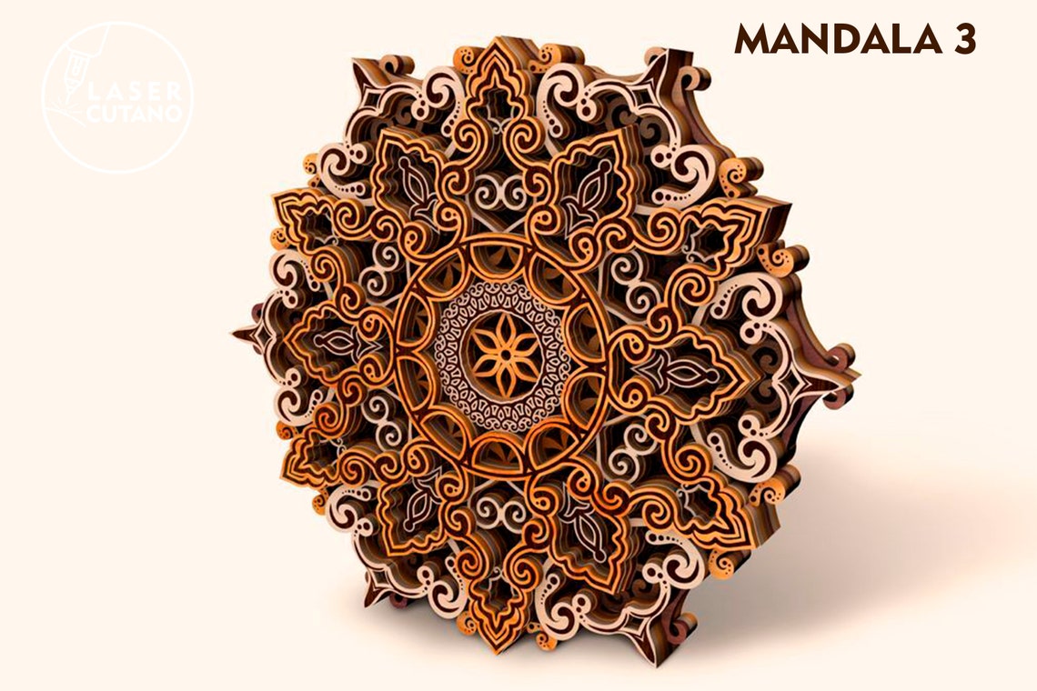 Laser MANDALA Svg Set Laser Cut File Multi Layer Template for Cutting ...