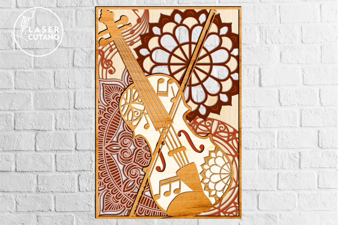 VIOLIN Svg Laser Cut Layered Template and Dxf File for Laser - Etsy