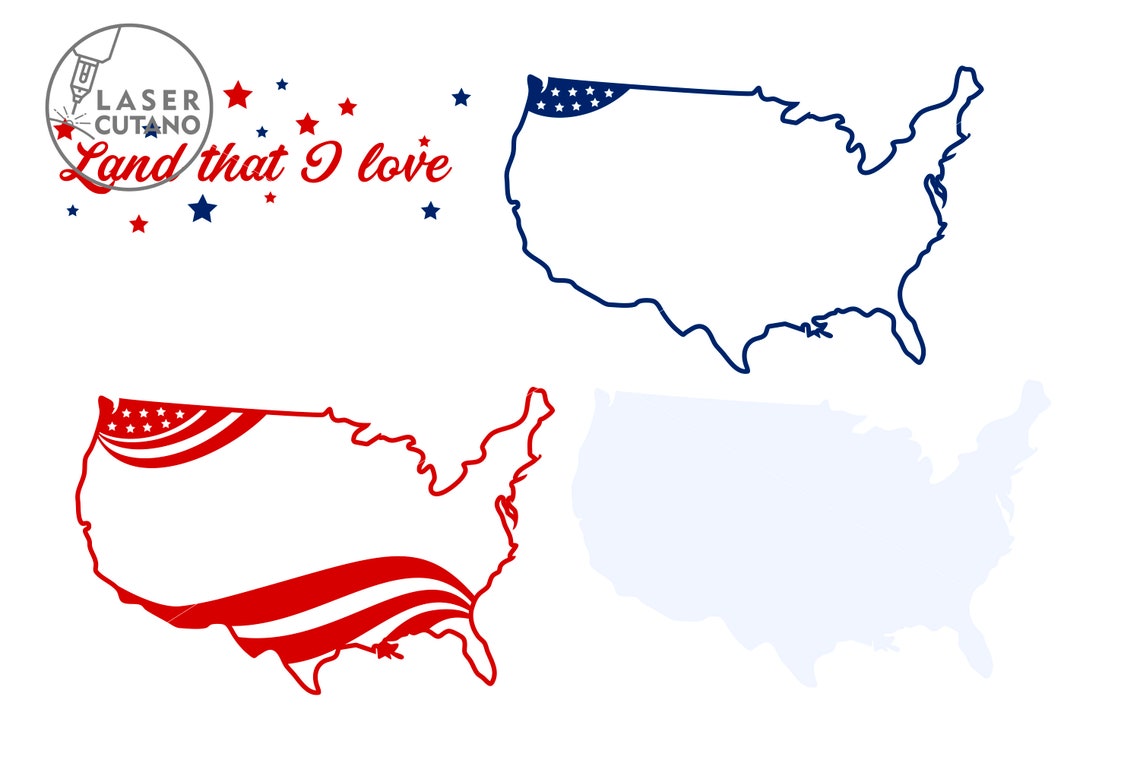 USA MAP 4th July Svg Patriotic Svg Independence Day Laser - Etsy
