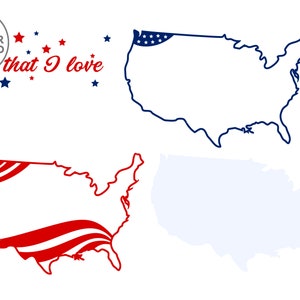 USA MAP 4th July Svg Patriotic Svg Independence Day Laser Cutting and ...