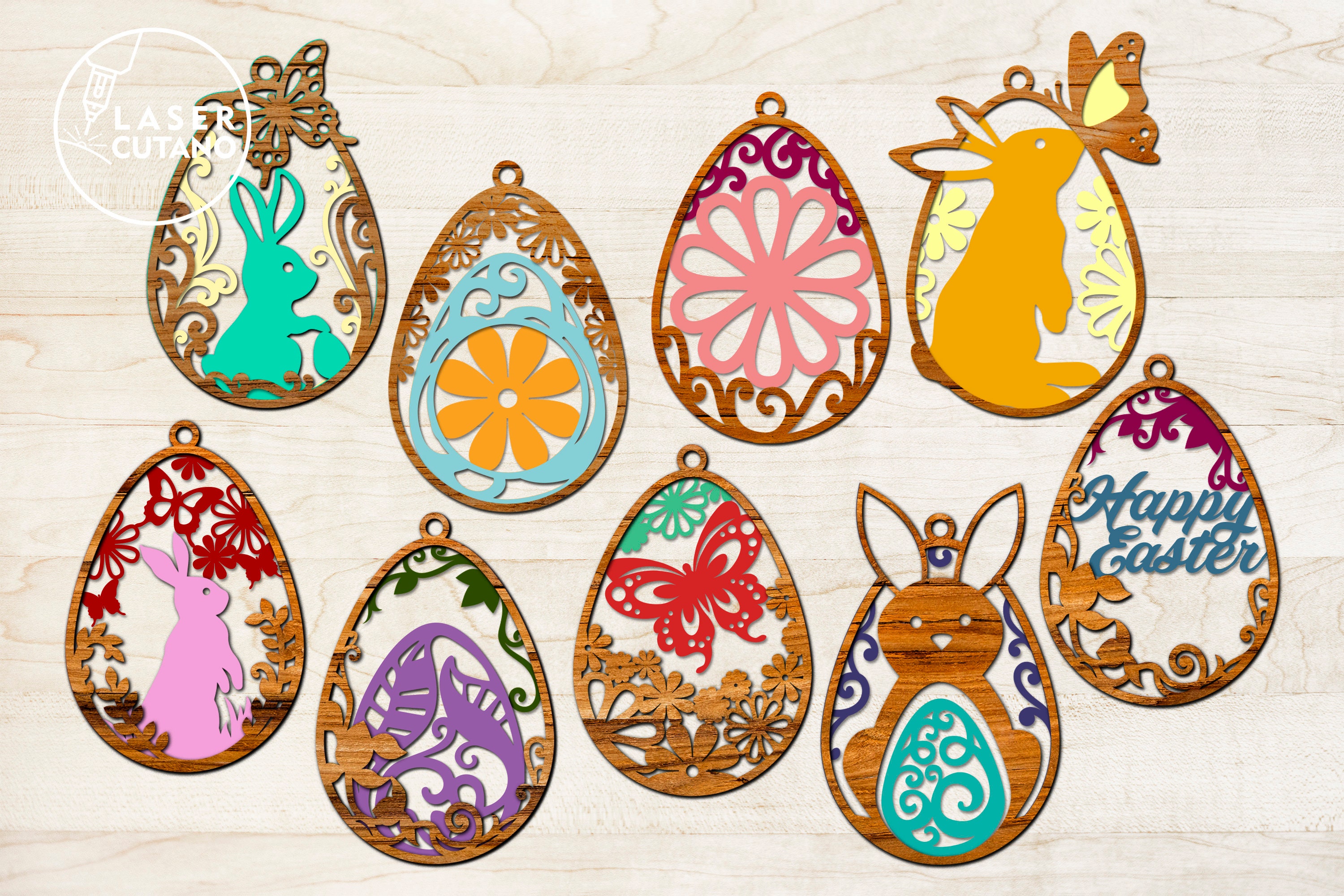 Easter Tags Laser Cut Files Bundle Laser Files and Easter Svg | Etsy