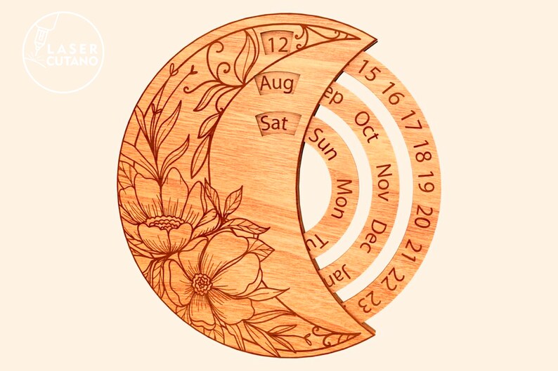 CALENDAR Laser Cut Files Perpetual Calendar Vector Cnc Cut - Etsy