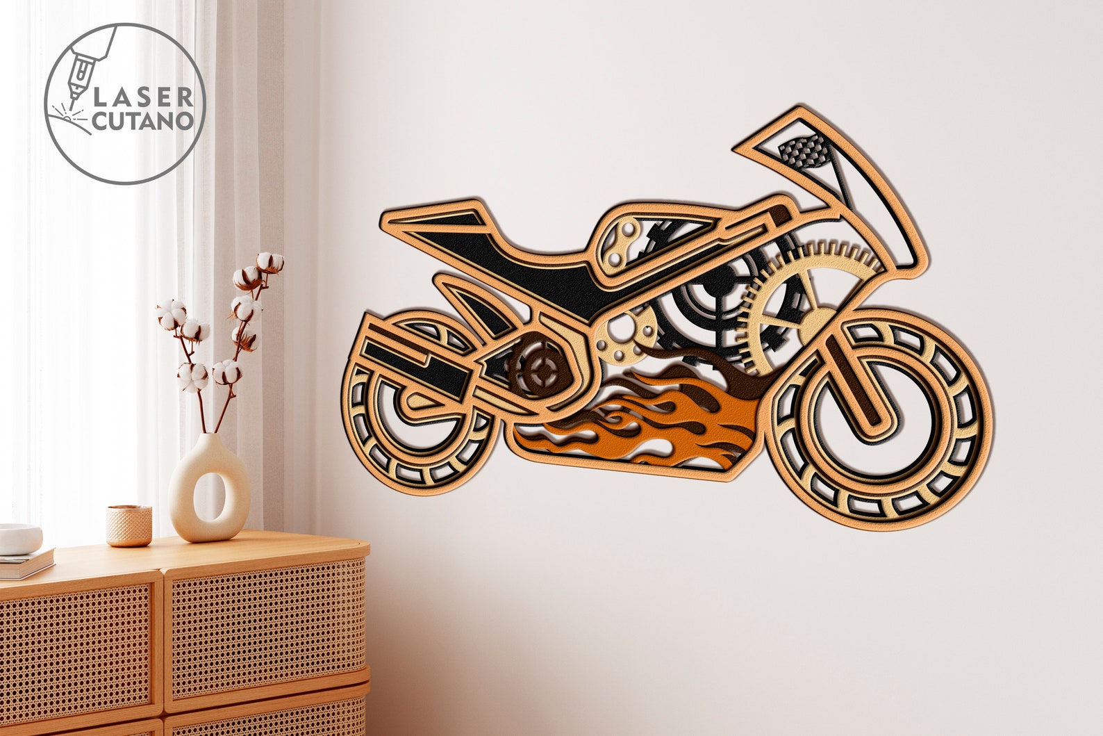 Motorcycle SVG MOTO Laser Cut File Wall Art Wood and Laser Cut - Etsy