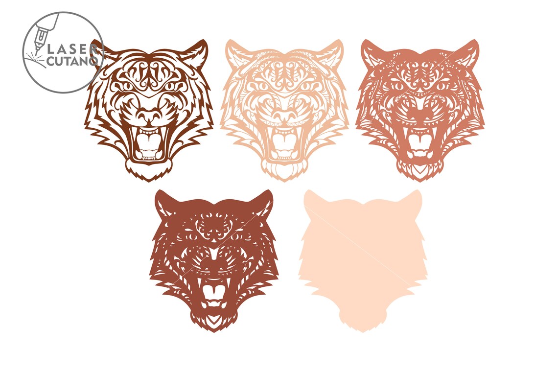 TIGER Laser Cut File Svg New Year Dxf Christmas Template and Tiger ...