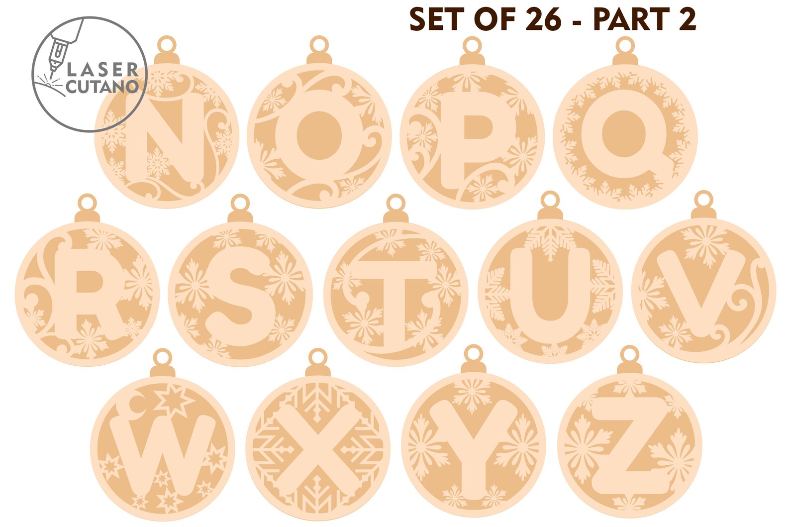 Laser Cut Files CHRISTMAS ORNAMENTS Dxf and Christmas Svg - Etsy