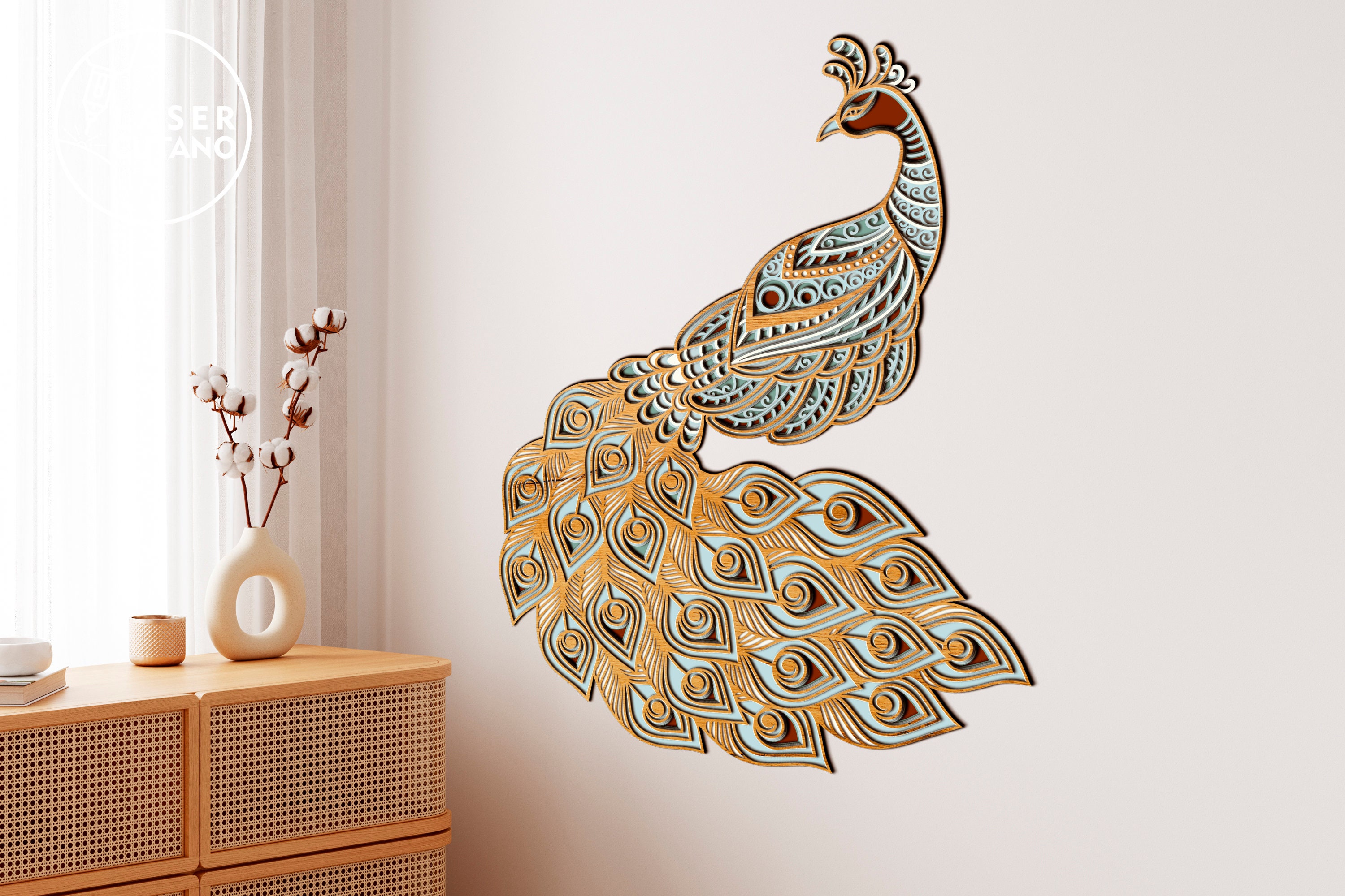 PEACOCK Laser Cut File BIRD Svg Cutting Template and Peacock - Etsy
