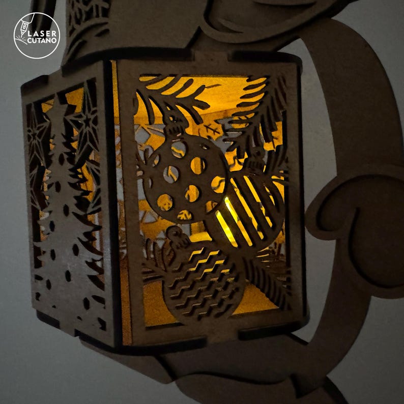 Christmas Laser Cut File Gnome Svg Christmas Lamp Laser Files, 3D ...