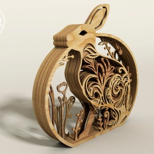 Rabbit EASTER Laser Cut Files Flowforge and Easter Rabbit Svg, Vector ...