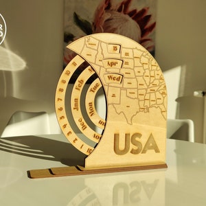 Laser Cut CALENDAR Perpetual File Vector Dxf and Calendar Template Cnc ...