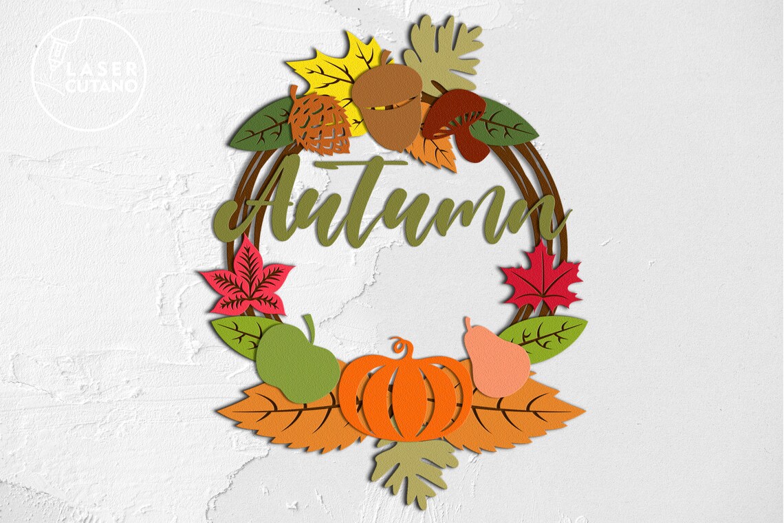 AUTUMN WREATH Svg Bundle Laser Cut File Cnc Laser Cut - Etsy