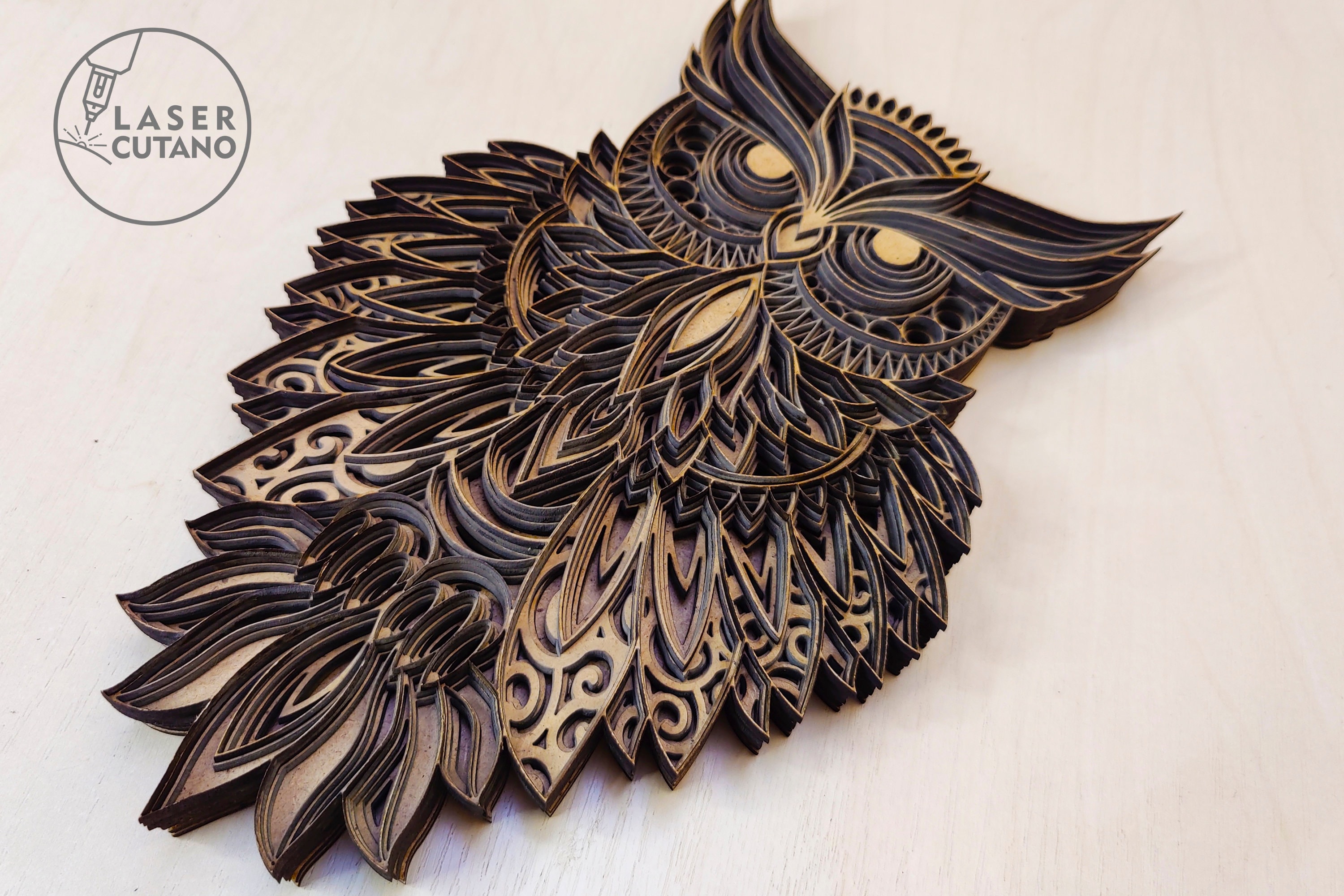 Laser Files OWL Multilayer Laser Cut Bird vector images | Etsy