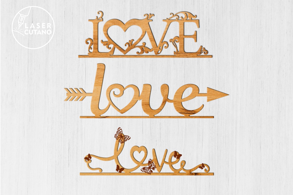 LOVE Laser Cut File Valentines Laser Files Laser Cut Svg and - Etsy