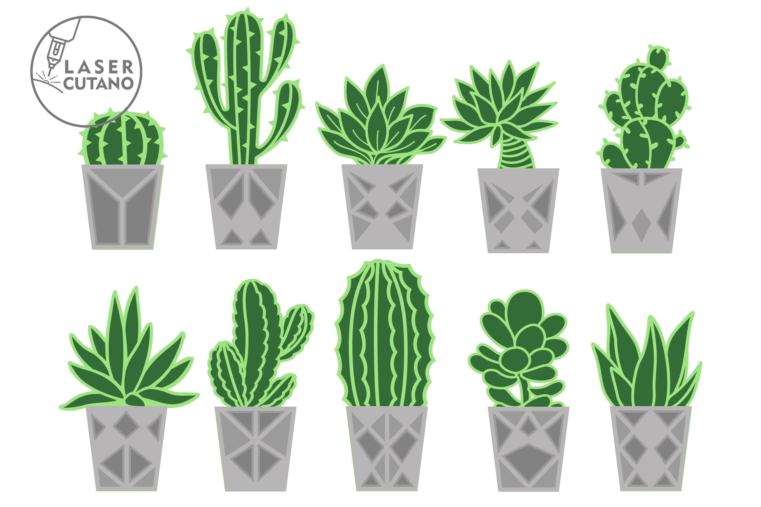 SUCCULENT Laser Cut Files Svg Succulent Cuttings and Files for | Etsy