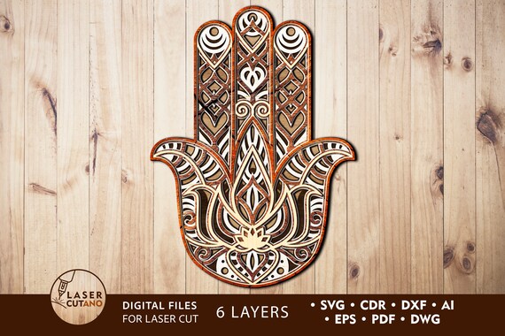 Laser Cut File HAMSA svg file for cricut and hamsa hand svg | Etsy