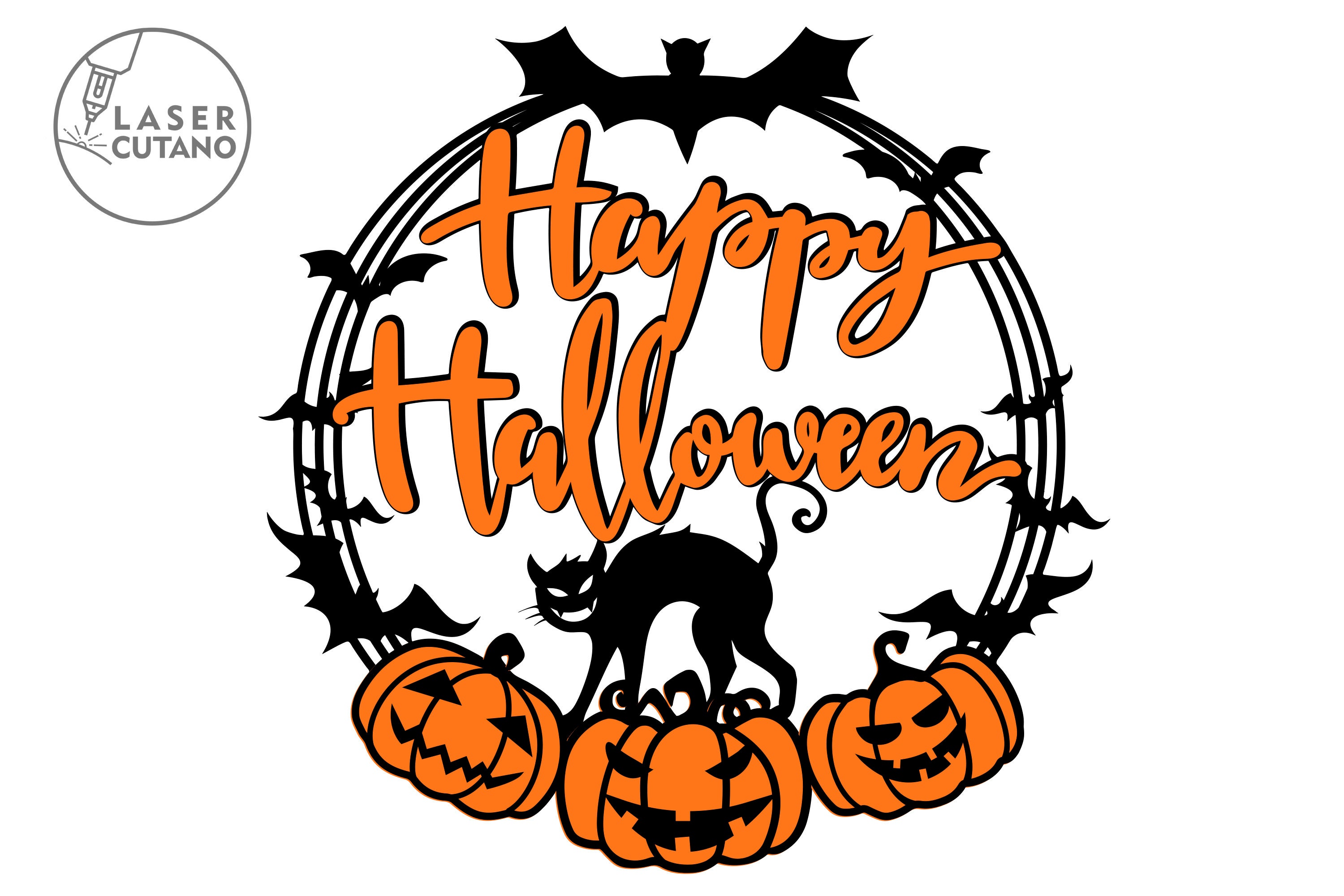 HALLOWEEN WREATH Laser Cut File Svg and Halloween Cut File, Halloween ...