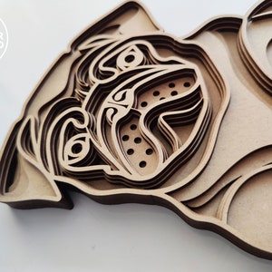 PUG DOG Laser Cut Files Svg Dog File and Dog Dxf Wood, Layered Dog Svg ...