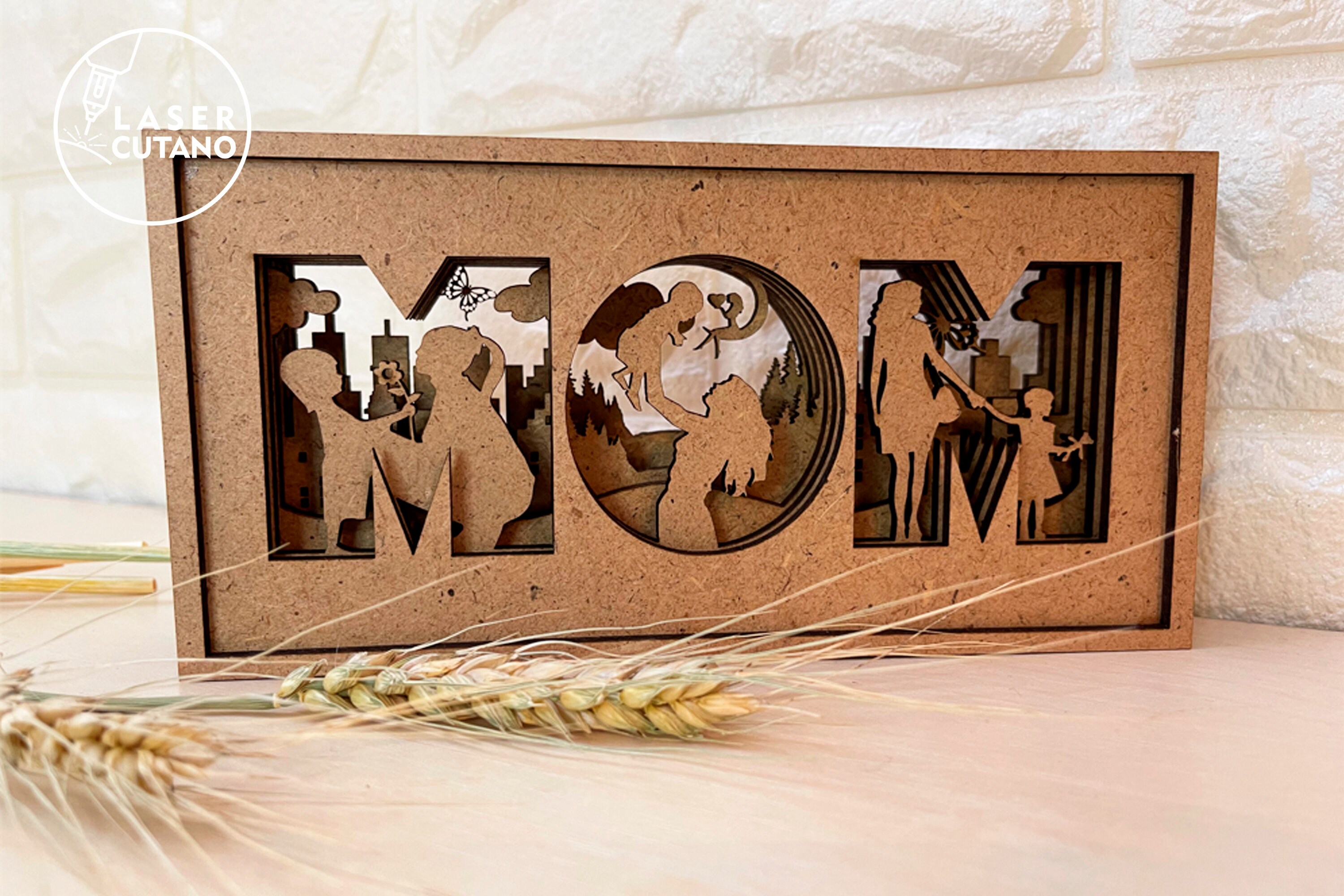 Svg MOM Laser File for Cutting Dxf Cnc Mother Laser Cutting & Laser Cut ...