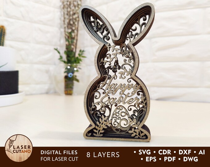 Easter Bunny Svg Laser Files for Cutting Plotter File Svg - Etsy