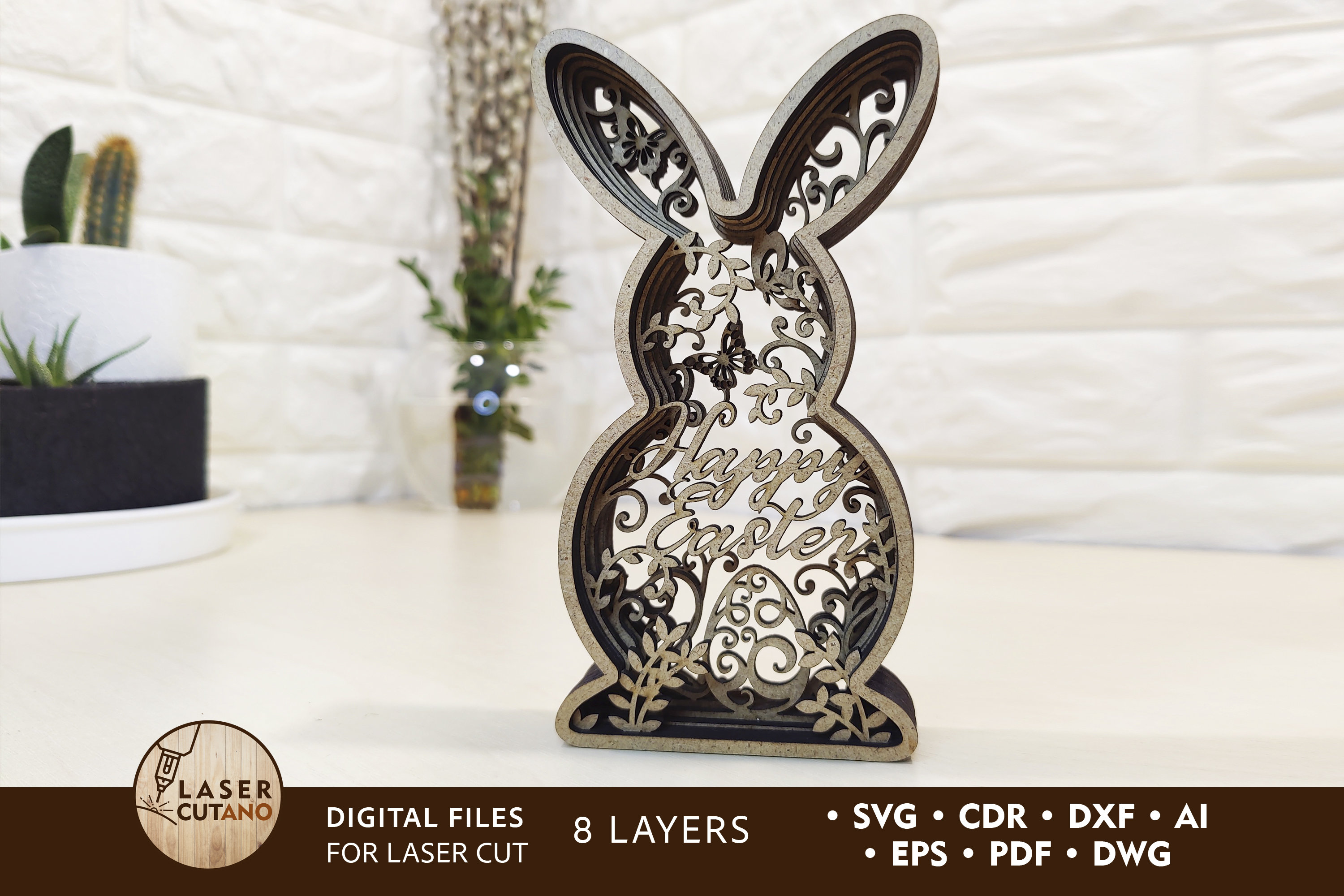 Easter Bunny Svg Laser Files for Cutting Plotter File Svg - Etsy