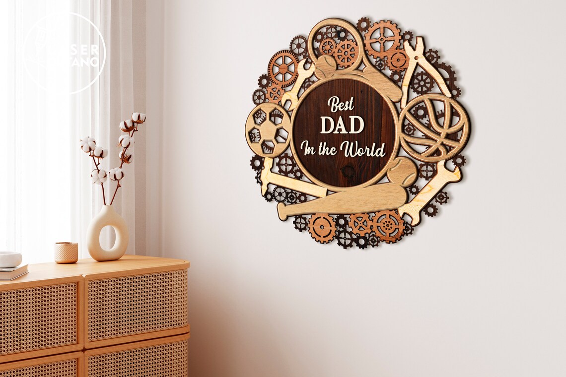 DAD Svg Fathers Day Laser Cut File Dxf Father Cnc Pattern and - Etsy