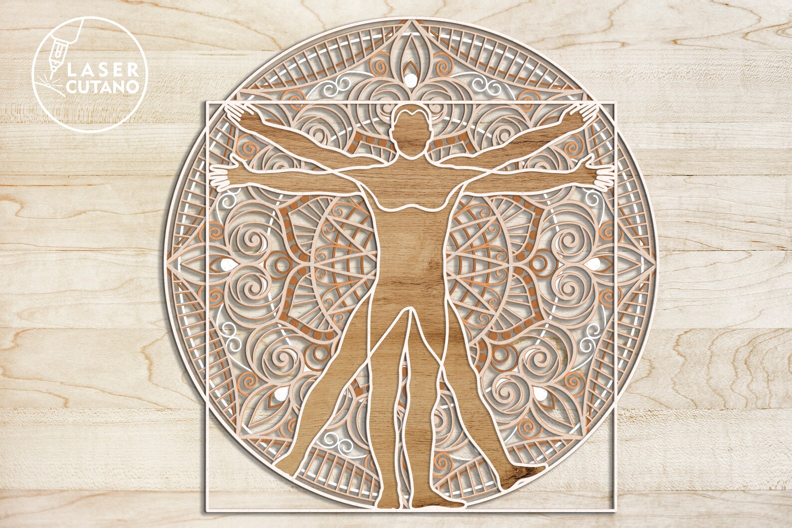 VITRUVIAN MAN Laser Cut File SVG Glowforge File and Layered | Etsy