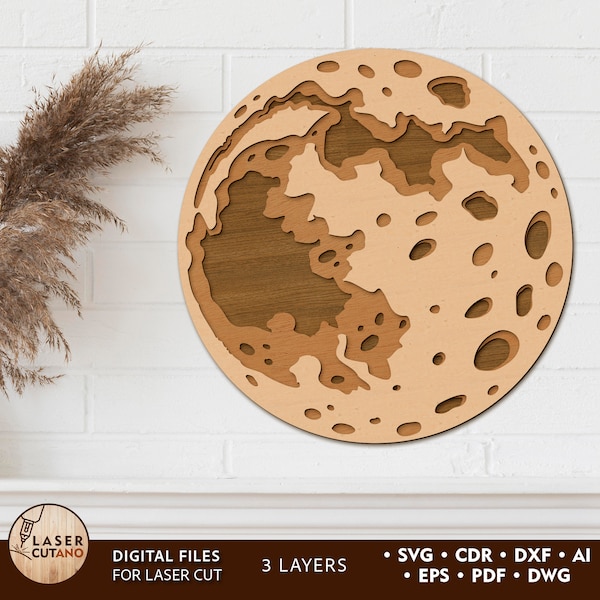 Multilayer Dxf Moon - Etsy