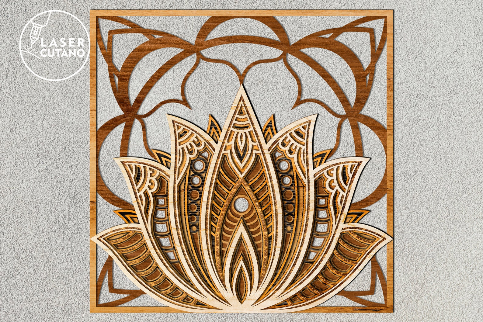 LOTUS Laser Cut File Svg Mandala Cut File Vector Art and - Etsy