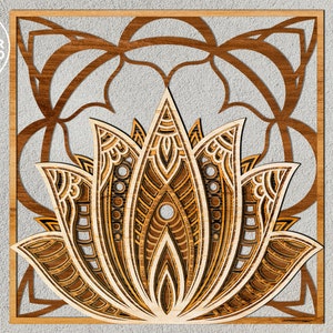 LOTUS Laser Cut File Svg Mandala Cut File Vector Art and | Etsy