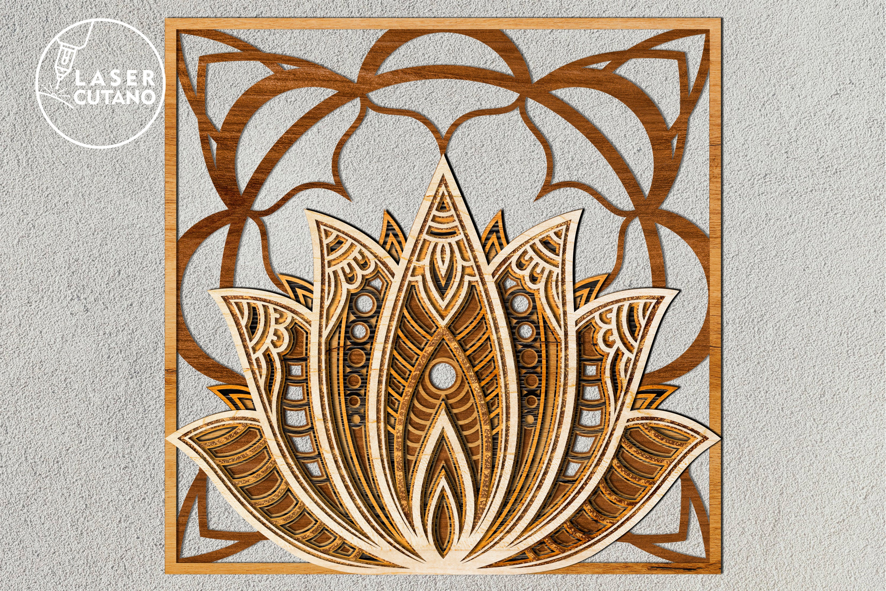 LOTUS Laser Cut File Svg Mandala Cut File Vector Art and | Etsy