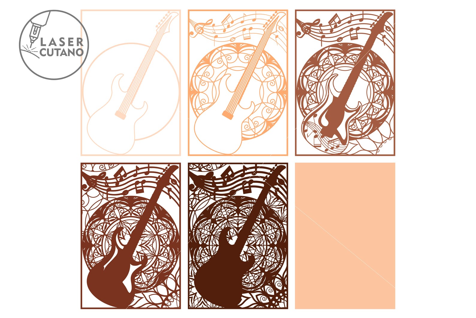 GUITAR Svg Cut Files for Laser Layered Svg Files and Dxf File Plasma ...
