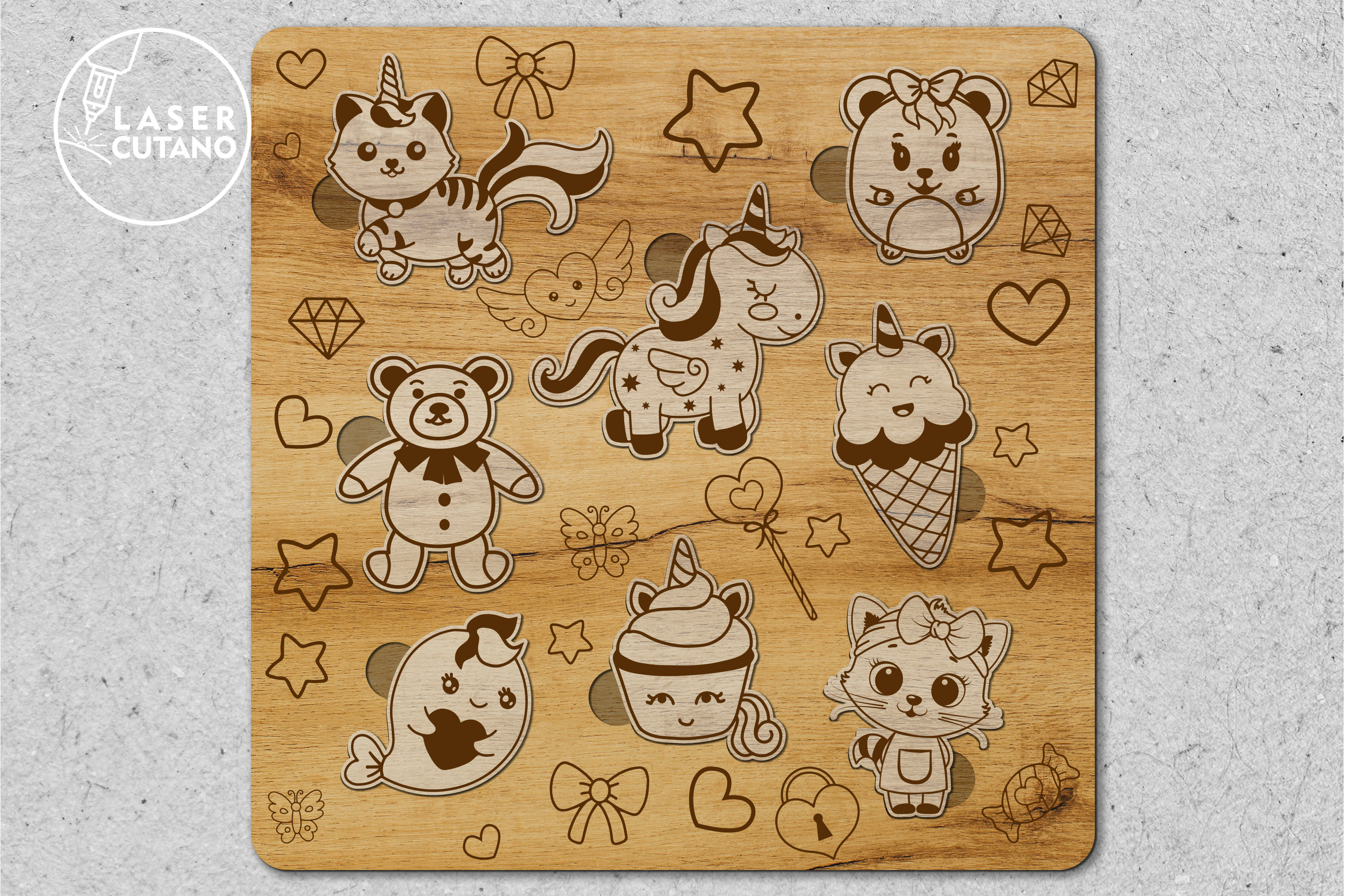 KIDS PUZZLE Laser File Childrens Puzzle File for Cutout, Cnc Pattern ...