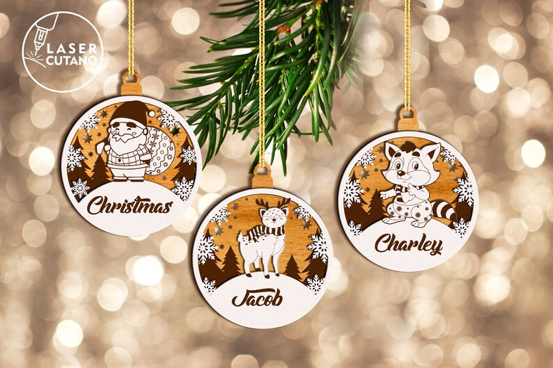 Christmas Ornaments Svg Laser File Decorations Laser Cut Files - Etsy